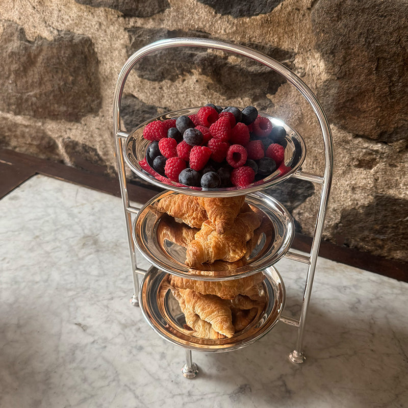 Vintage 3-Tier Plate Stand with Silver Plates – Hôtel Silver